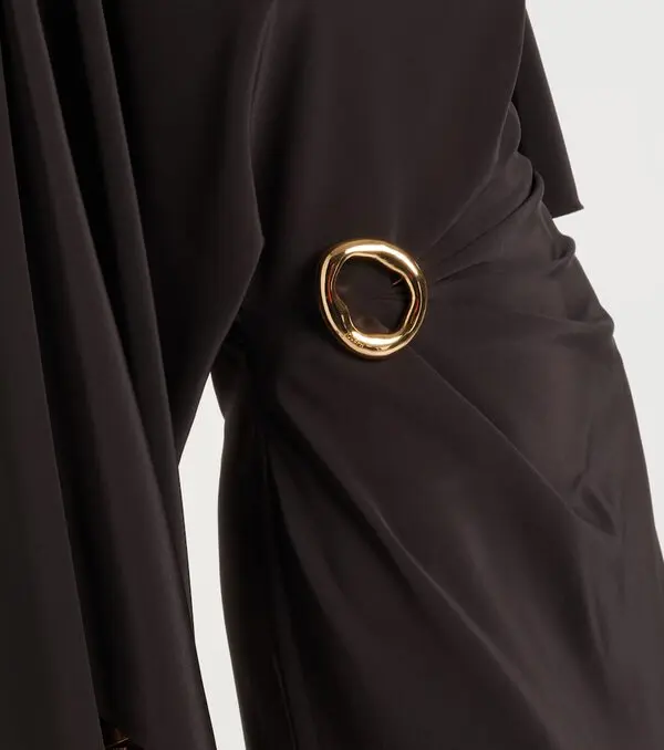 JOSEPH Joya Satin Twill Midi Dress - Brown
