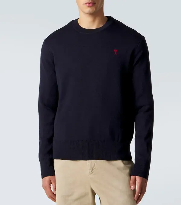 AMI Paris De Coeur Merino Wool Sweater