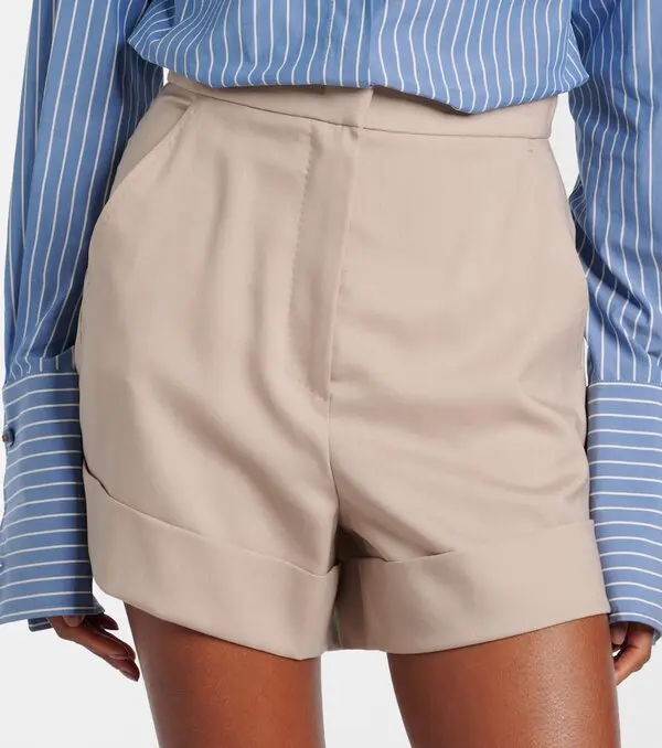 Max Mara Wool, Mohair, And Silk Shorts - Beige