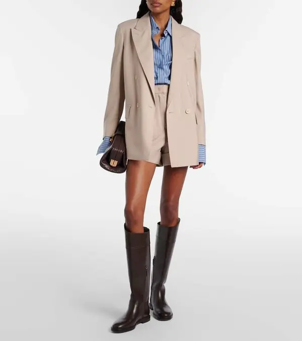 Max Mara Wool, Mohair, And Silk Shorts - Beige