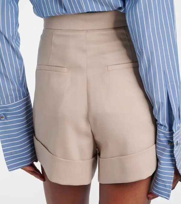 Max Mara Wool, Mohair, And Silk Shorts - Beige