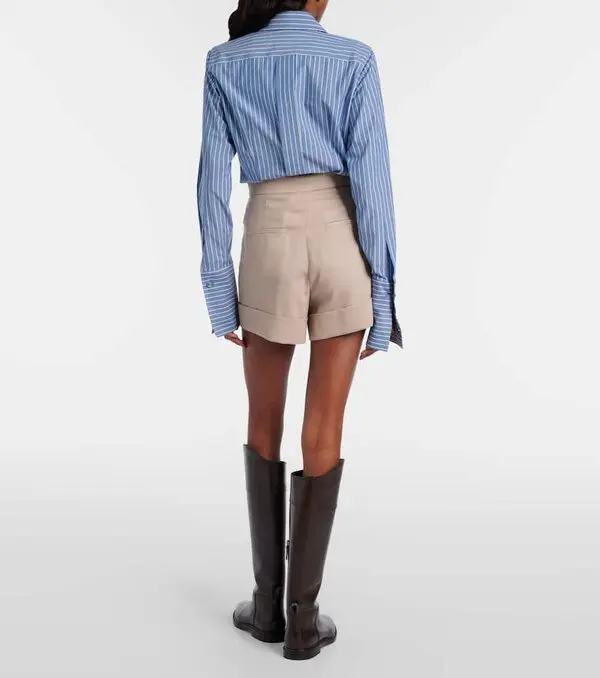 Max Mara Wool, Mohair, And Silk Shorts - Beige