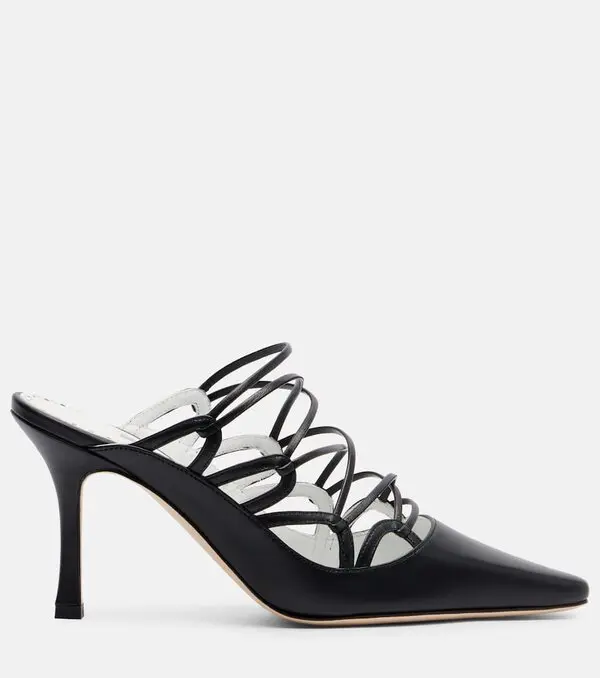Manolo Blahnik Netas 90 Leather Mules