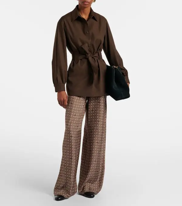 Max Mara Belted Virgin Wool Blazer - Brown