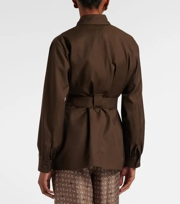 Max Mara Belted Virgin Wool Blazer - Brown