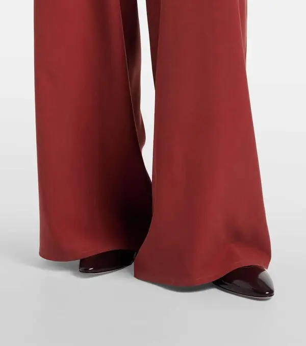 Max Mara Wide-leg Silk Trousers - Brown