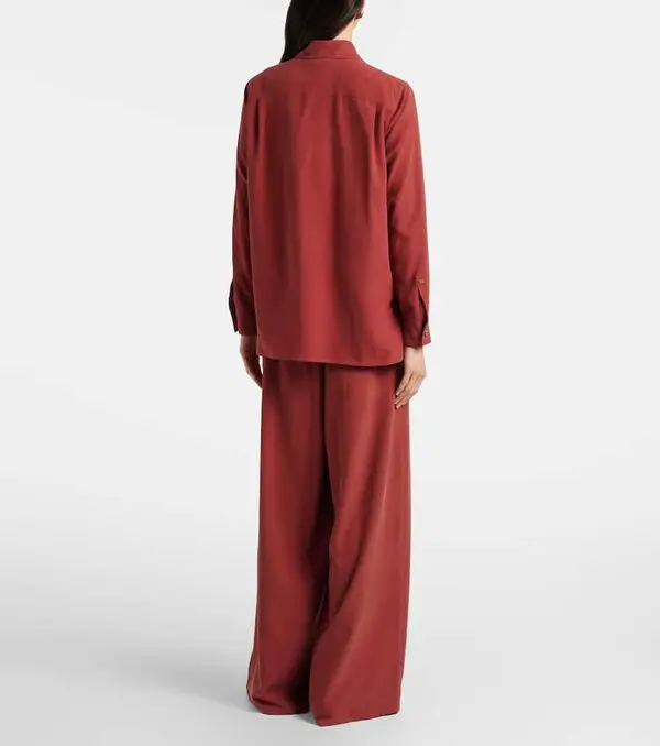 Max Mara Wide-leg Silk Trousers - Brown
