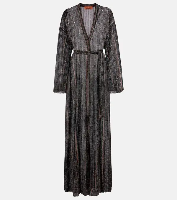 Missoni Chevron Lame Cardigan - Brown