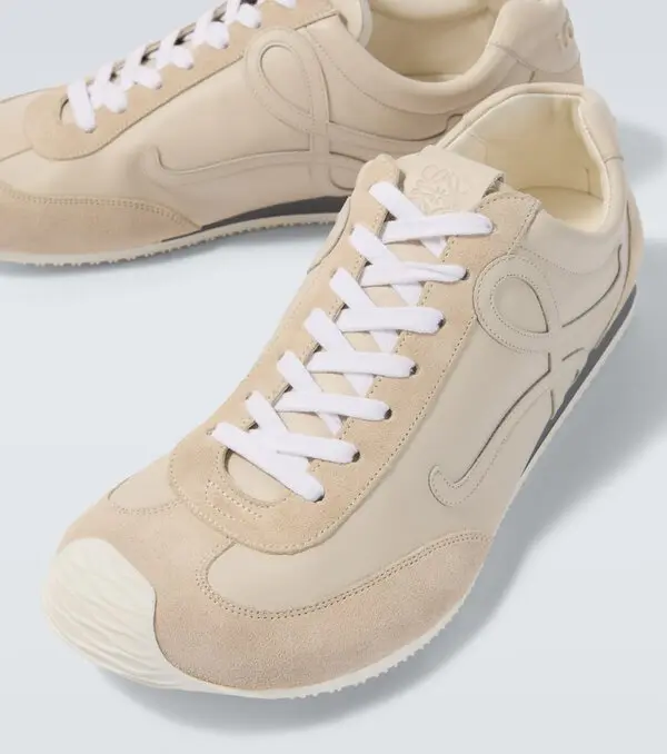 Loewe Ballet Runner 2.0 Sneakers In Suede And Leather - Beige