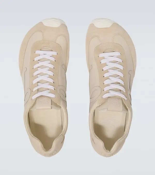 Loewe Ballet Runner 2.0 Sneakers In Suede And Leather - Beige