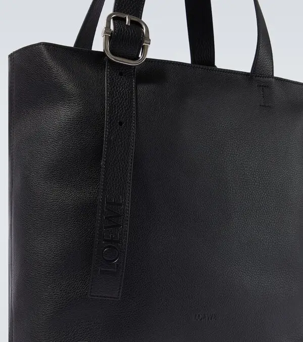Loewe Loop Leather Tote Bag - Black