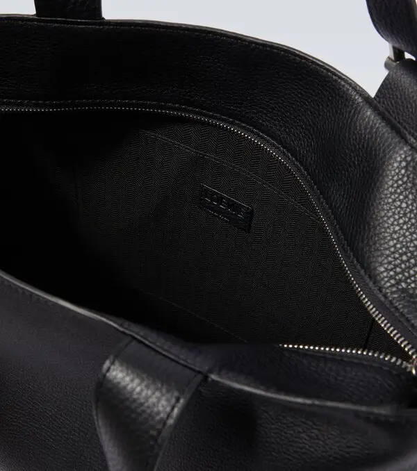 Loewe Loop Leather Tote Bag - Black