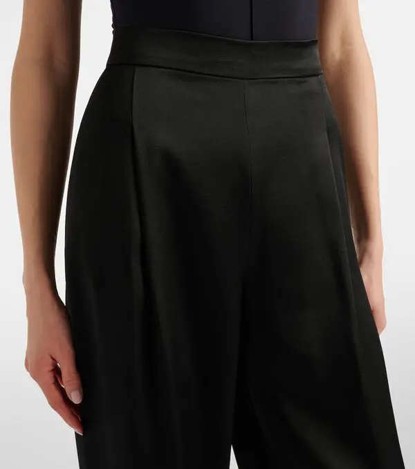 Max Mara Cono High-rise Wide-leg Pants - Black