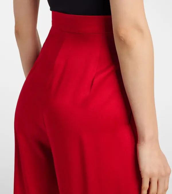 Max Mara Cono High-rise Wide-leg Pants - Red