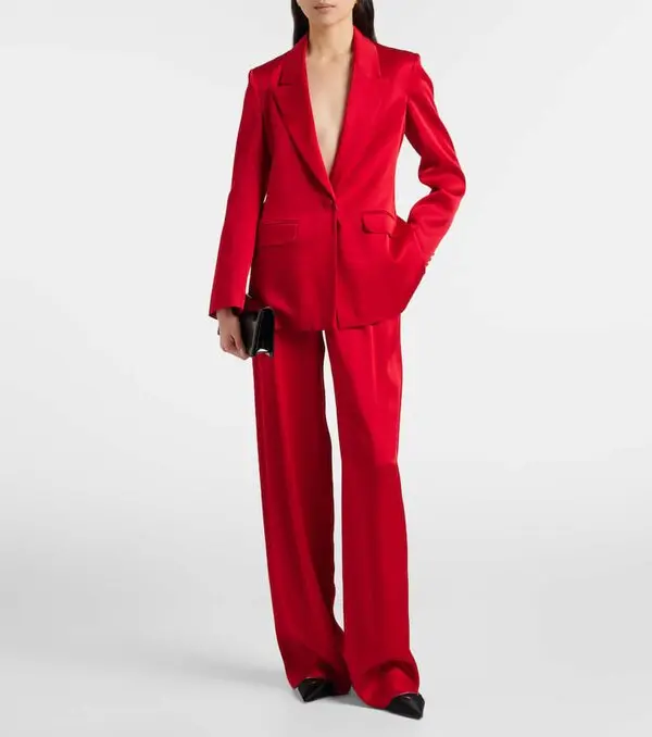Max Mara Cono High-rise Wide-leg Pants - Red