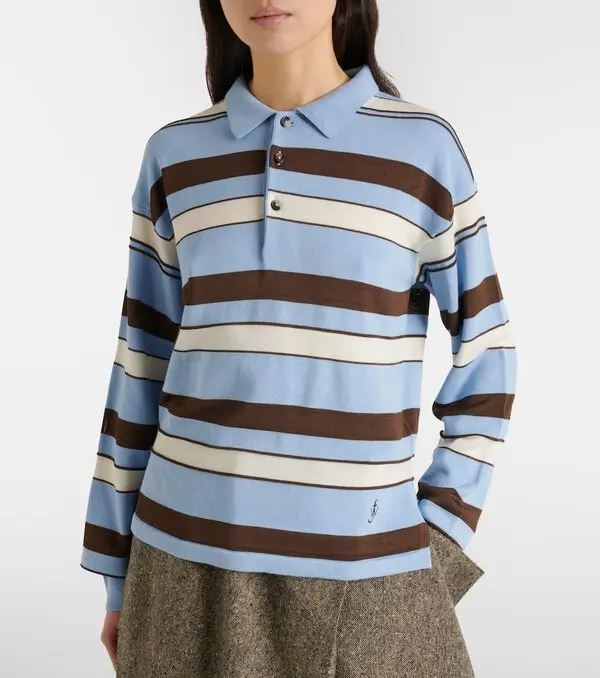 JW Anderson Striped Polo Shirt - Blue