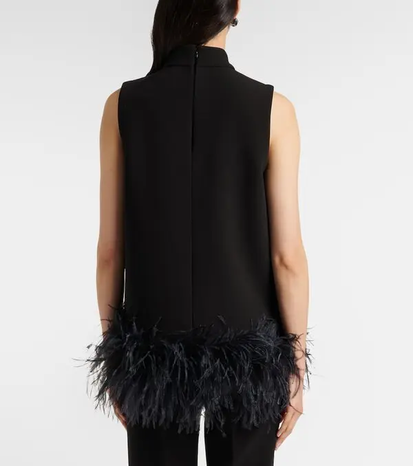 Max Mara Feather-trimmed Top