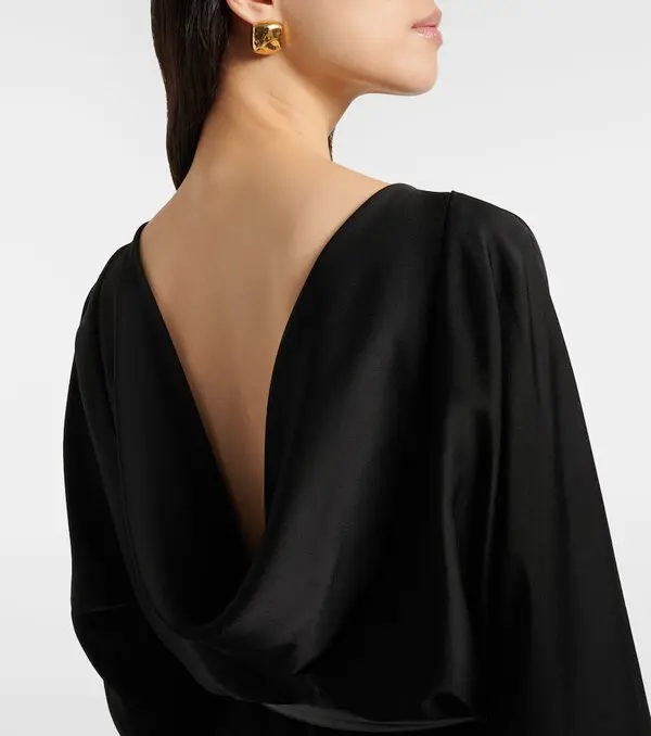 Max Mara Draped Satin Gown