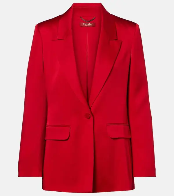 Max Mara Satin Crepe Blazer - Red