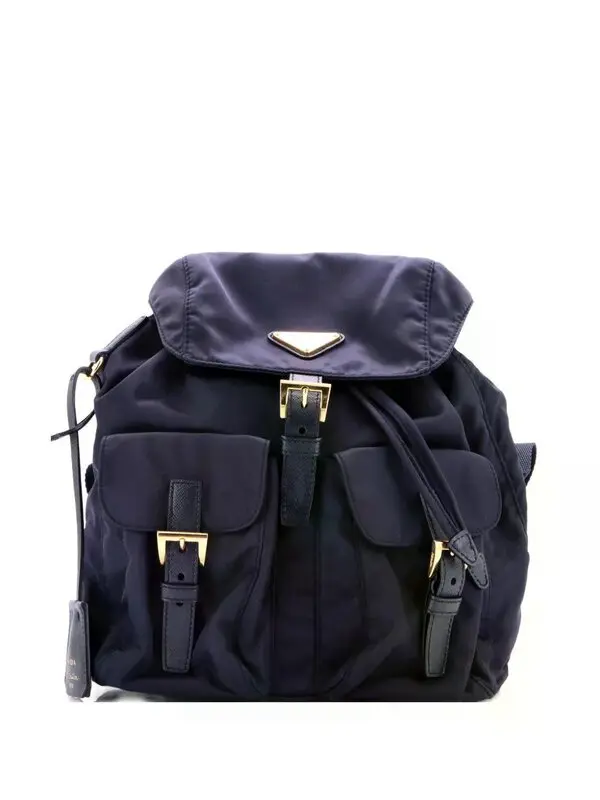 Prada Re-edition 1978 Pocket Re-nylon And Saffiano Leather Small Backpack - Blue