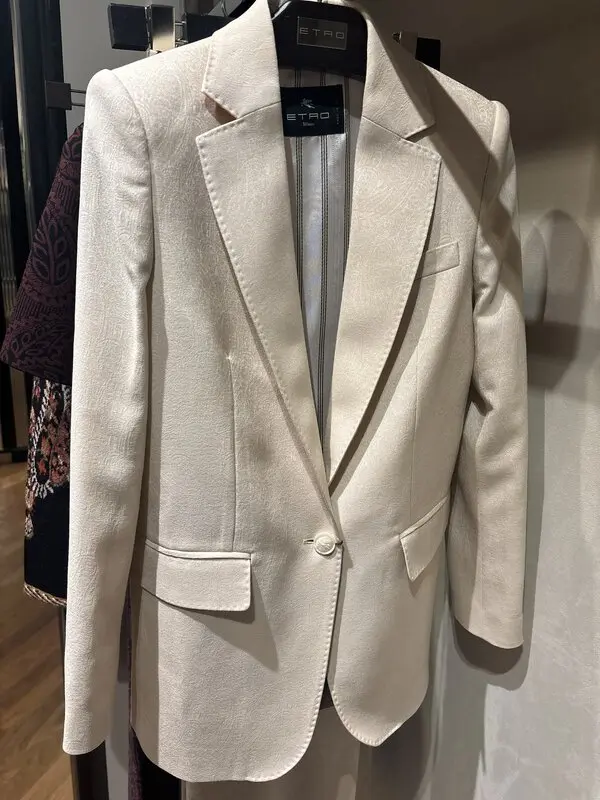 Etro Neutral Silk Blazer - Beige