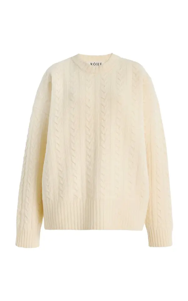 RÓHE Cable-knit Wool Jumper - Ivory