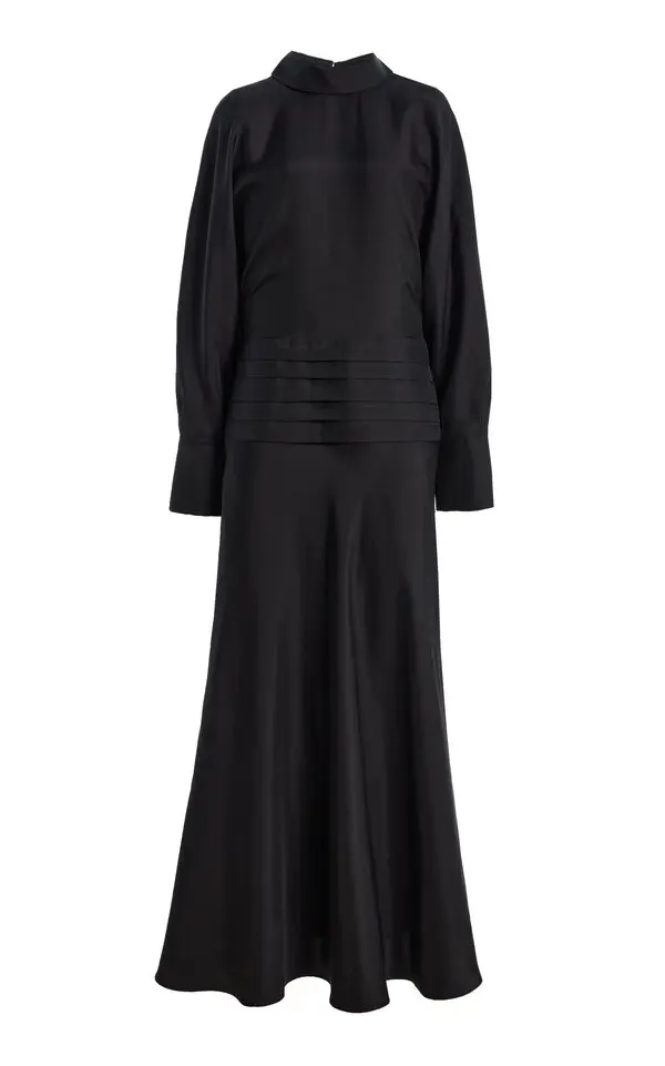 RÓHE Silk Maxi Dress - Black