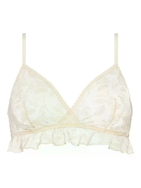ERES Ruffled Floral-print Bra - Neutrals