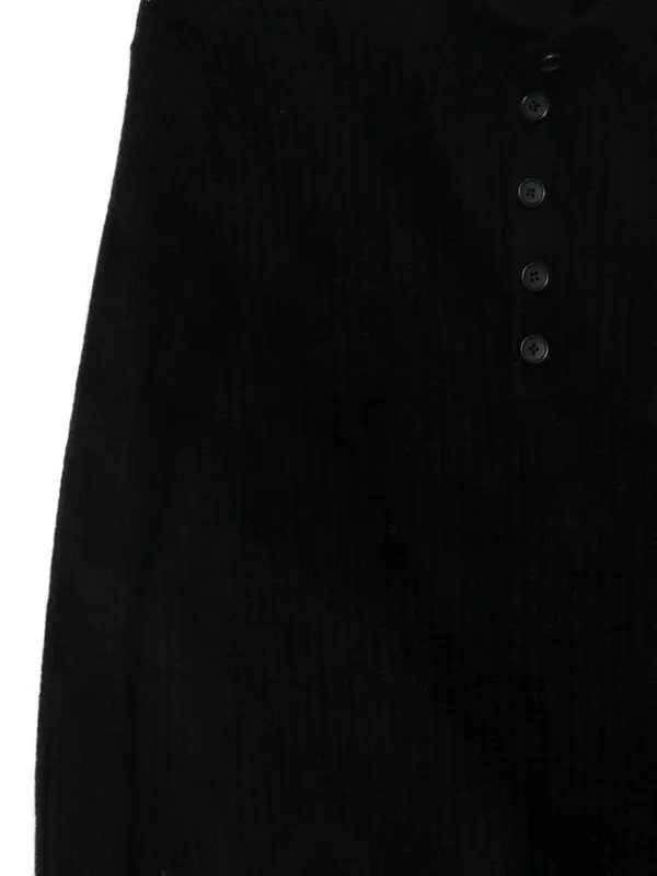 JAMES PERSE Lightweight Quarter Button Jumper - Black