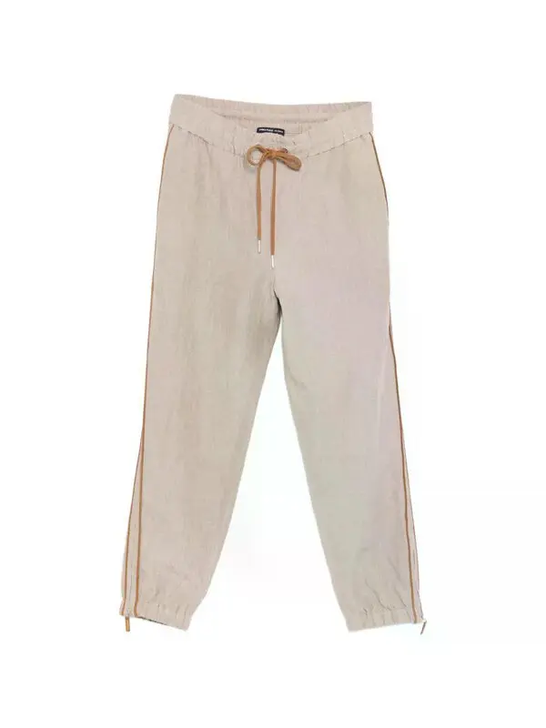 JAMES PERSE Suede-piping Linen Trousers