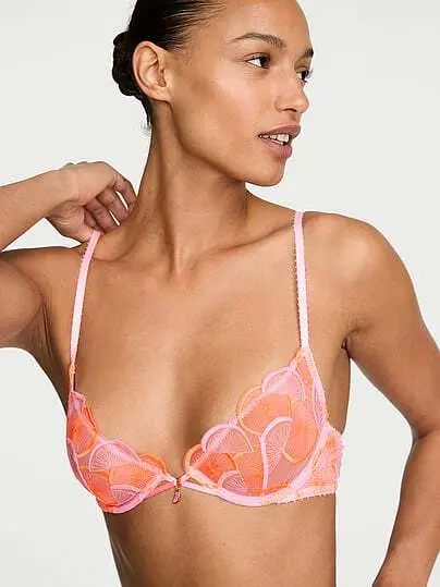 Victoria's Secret Tease Unlined Bow Embroidery Demi Bra - Print