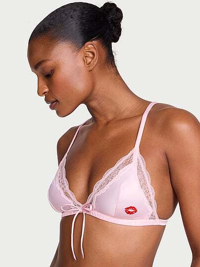 Victoria's Secret Tease Sheer Shimmer Triangle Bralette - Pink