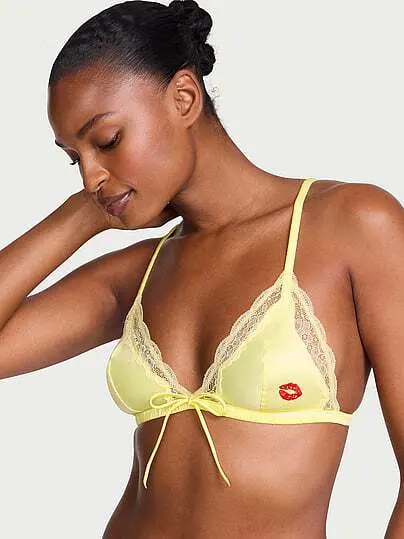 Victoria's Secret Tease Sheer Shimmer Triangle Bralette - Yellow