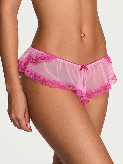 Victoria's Secret Satin Flutter Cheeky Panty - Pink