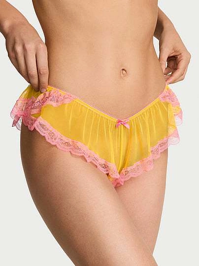 Victoria's Secret Satin Flutter Cheeky Panty - Yellow