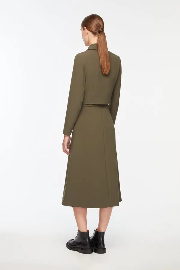 EMILIA WICKSTEAD Chapel Cropped Jacket In Military Birdseye Suiting