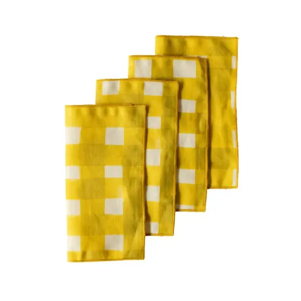 GOLDIE HOME Cocktail Napkin, Set Of 4 - Yellow