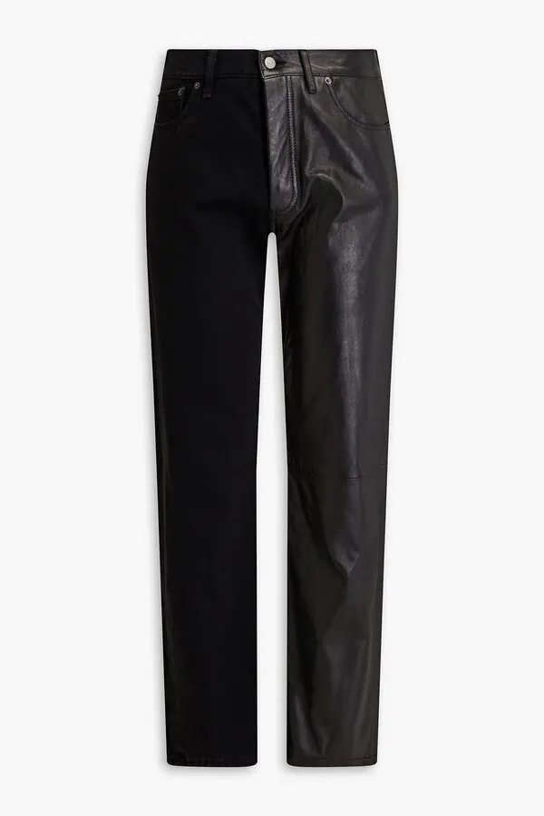 MAISON MARGIELA Denim And Leather Jeans - Black