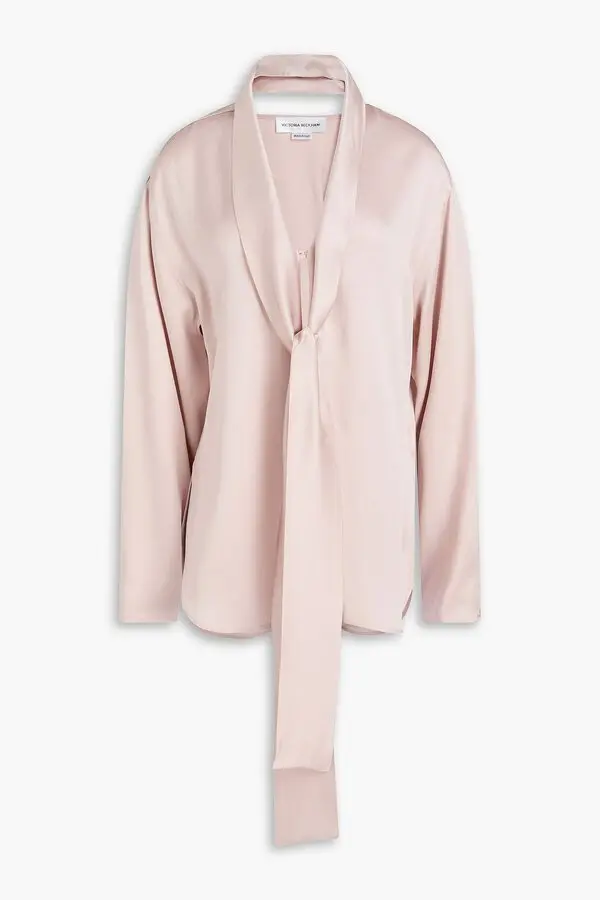 Victoria Beckham Tie-neck Satin Blouse