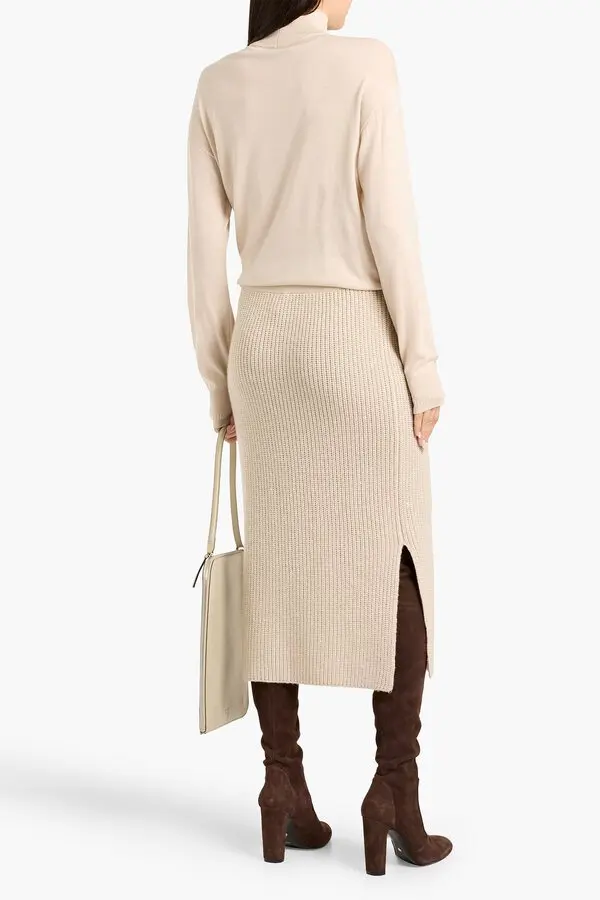 Brunello Cucinelli Sequin-embellished Cashmere And Silk-blend Midi Skirt