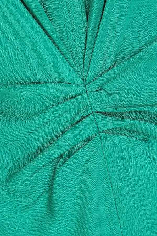 Victoria Beckham Gathered Crepe Midi Dress - Jade