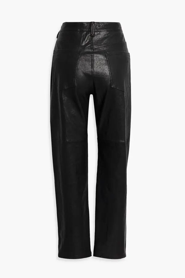 Brunello Cucinelli Leather Tapered Pants