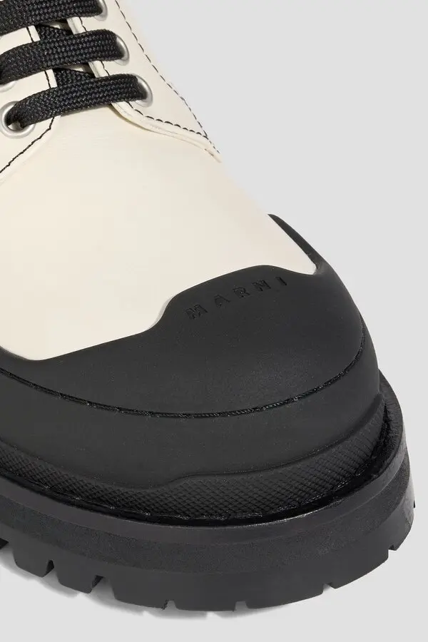 Marni Rubber-trimmed Leather Brogues