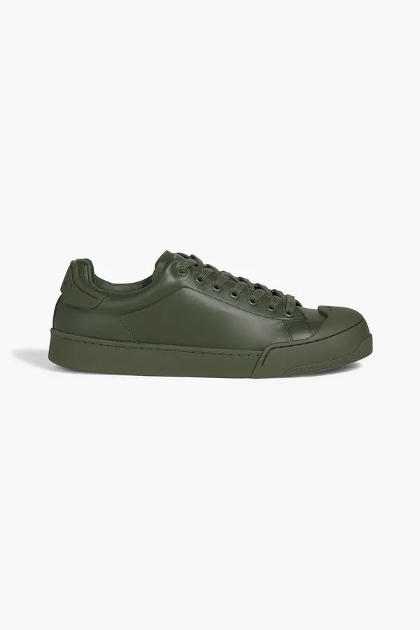 Marni Dada Rubber-trimmed Leather Sneakers