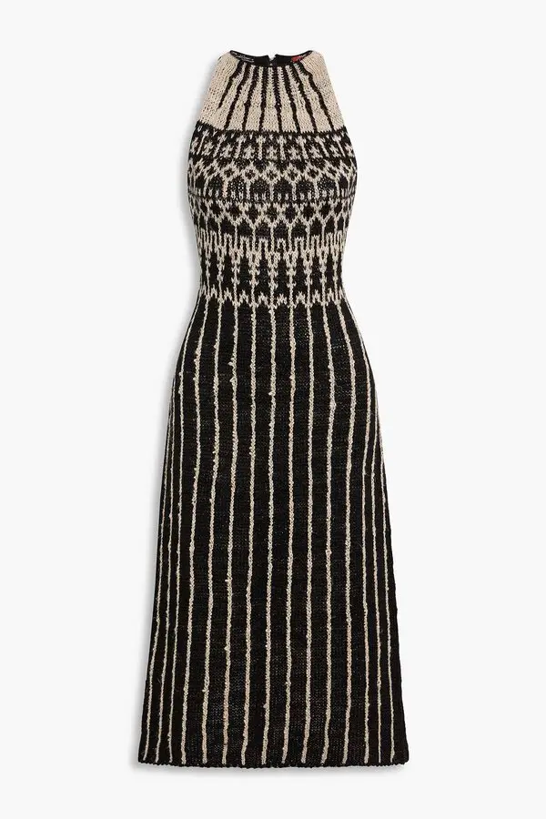 Altuzarra Cole Fair Isle Linen-blend Midi Dress