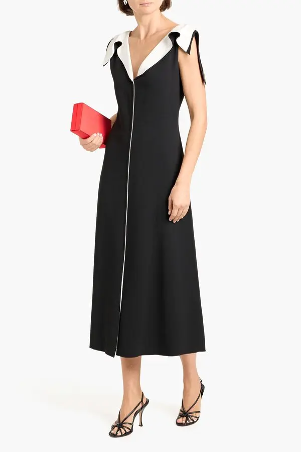 Altuzarra Jophee Two-tone Draped Ponte Midi Dress