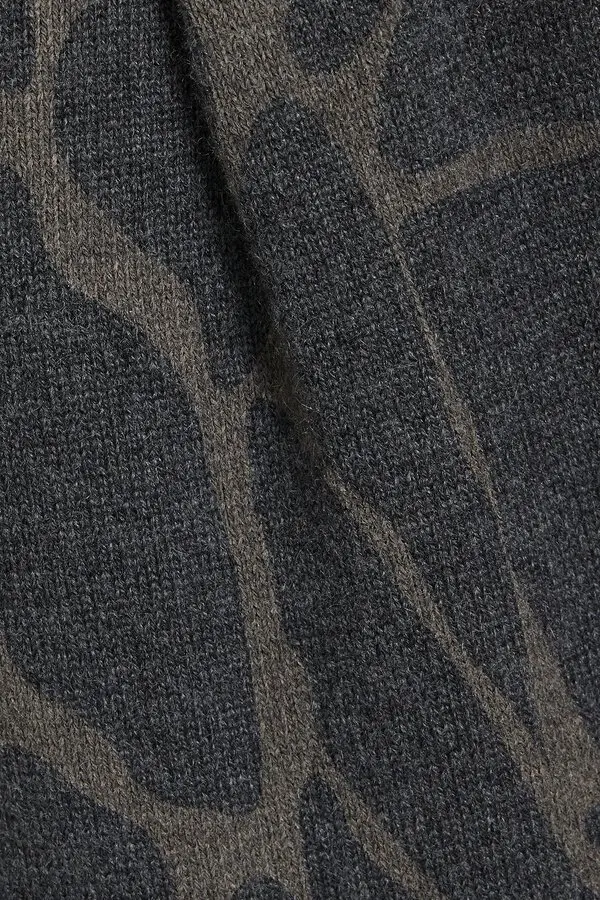 Brunello Cucinelli Printed Wool, Cashmere, And Silk-blend Track Pants