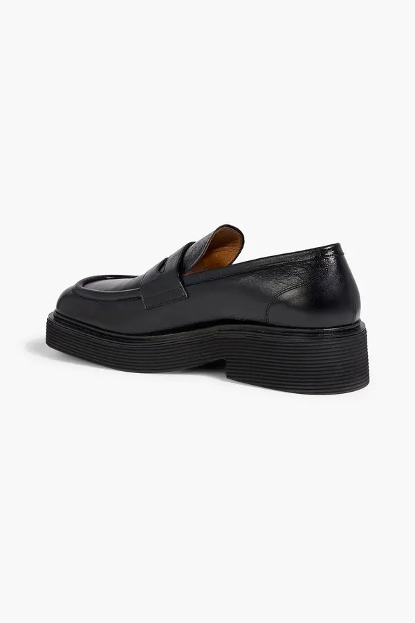 Marni Piercing Glossed-leather Penny Loafers