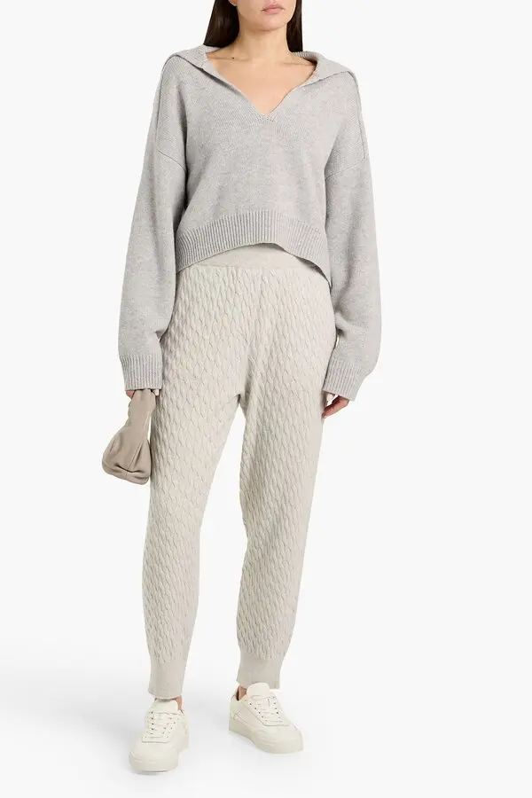 Brunello Cucinelli Cable-knit Cashmere Track Pants