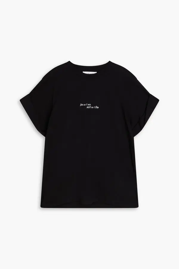 Victoria Beckham Flocked Cotton-jersey T-shirt